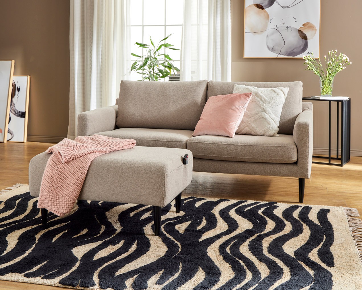 Finarte KOKKO-matto 160 x 230 cm (beige-musta) - Finarte matot | Asko