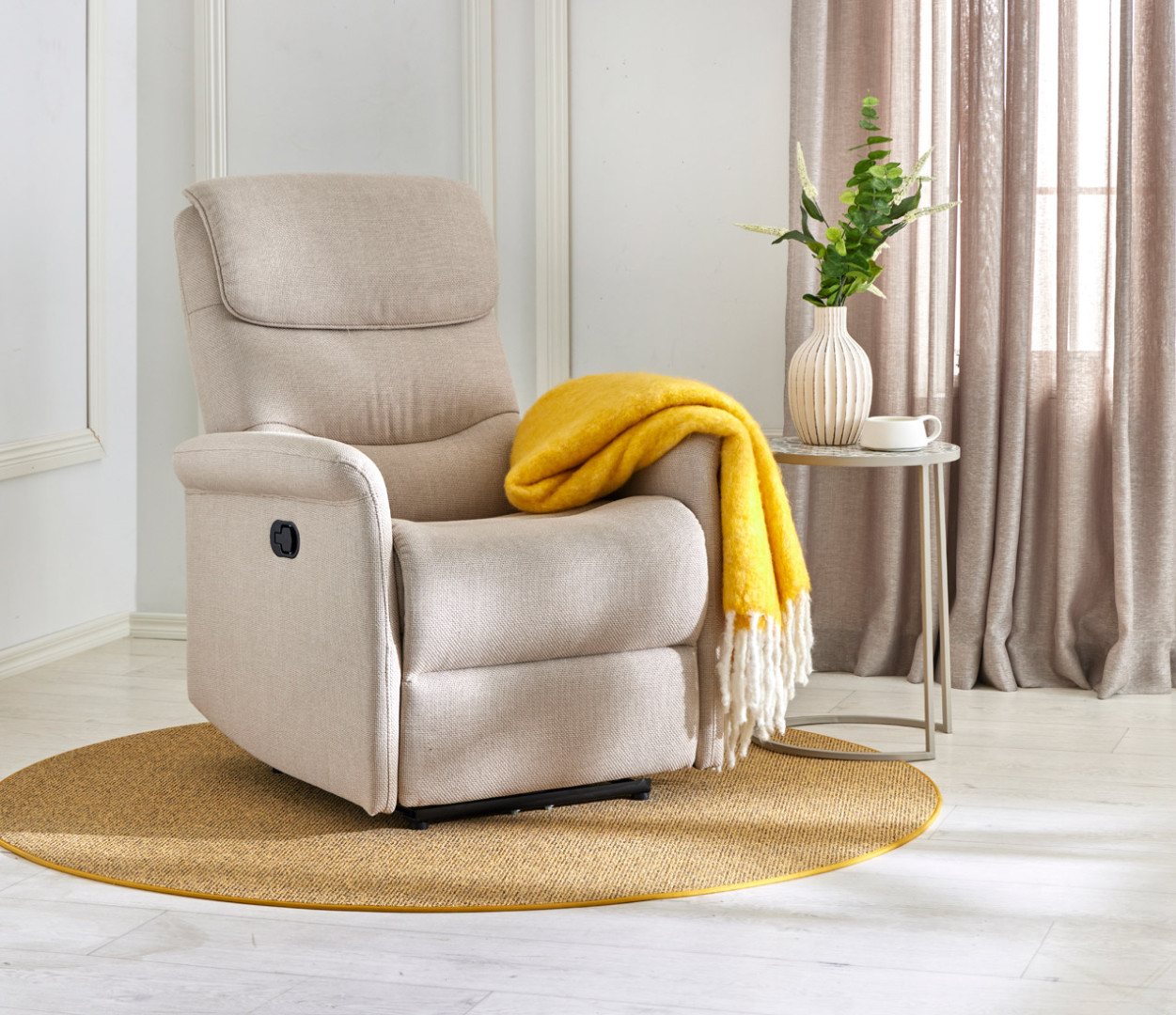 ROSLA-mekanismituoli, Basel-kangas (luonnonvalkoinen) - Reclinerit ja ...