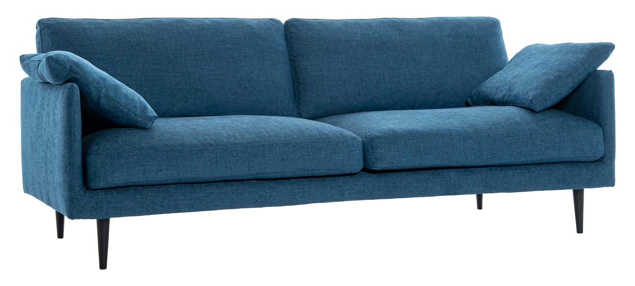 SUSANNA 3h sohva, Inspira-kangas (sininen, jalat musta) - 3 istuttavat sohvat | Asko