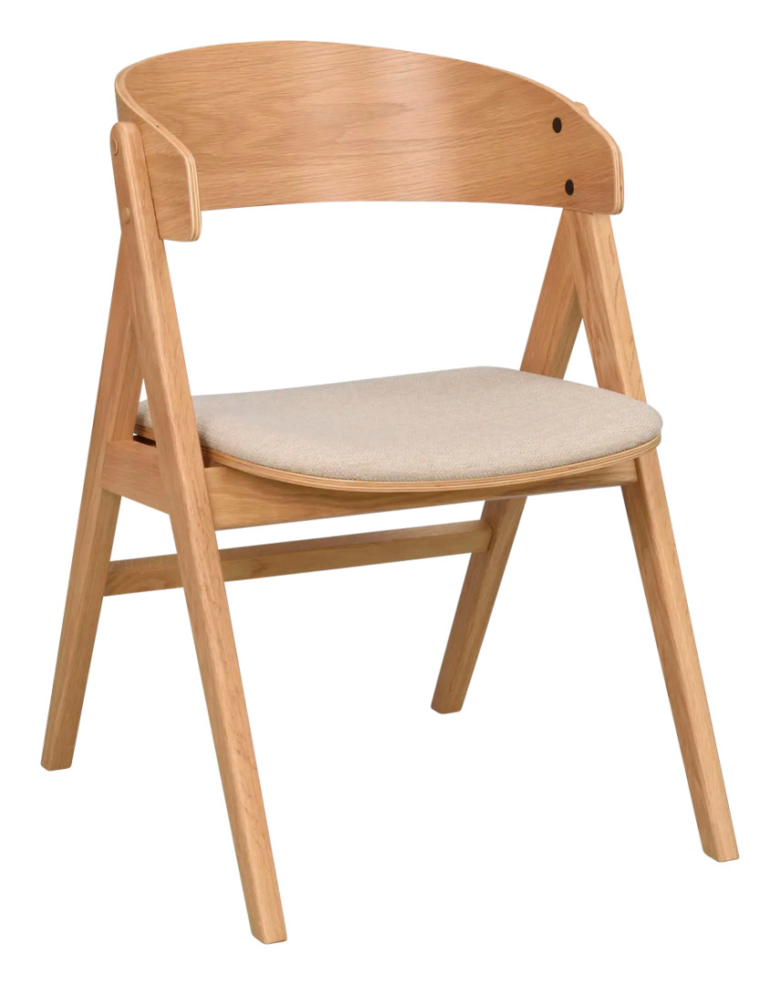 Rowico Home WATERTON-tuoli tammea, beigellä pehmusteella - Ruokapöydän ...